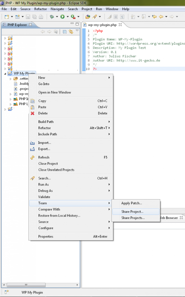 Wordpress Plugins Mit Eclipse And Svn Schreiben It Gecko